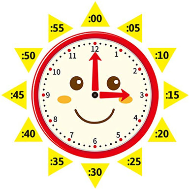 Telling Time Bulletin Board Clock Wall Decals Analog Clock Practice ...