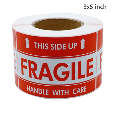 Hybsk 3x5 inch Handle with Care This Side Up Fragile Stickers Adhesive ...
