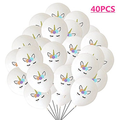 JETTINGBUY 40 Pcs 12 inches Unicorn Balloons, Rainbow Unicorn Party ...