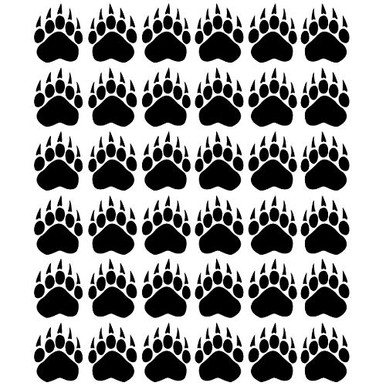 VWAQ Bear Paw Print Floor Decals Peel and Stick Footprint Wall Decals ...