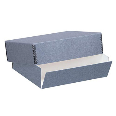 Lineco Blue/Gray 14x18 Museum Storage Box with Removable Lid and Drop ...