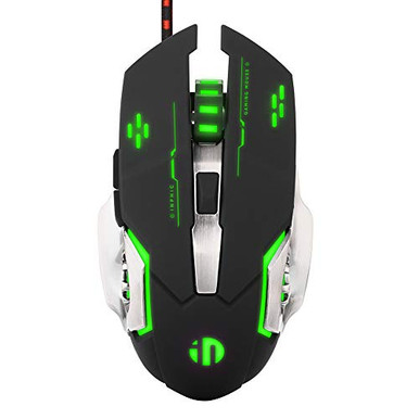 Silent Click Mouse, Inphic Wired Gaming Mouse with 6 Macro Programmable ...