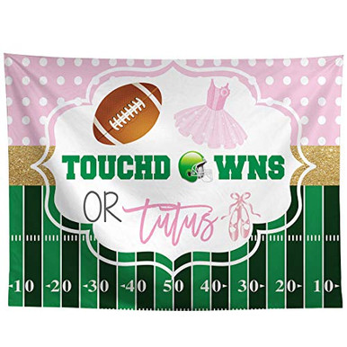 Allenjoy 10X8ft Touchdowns or Tutus Gender Reveal Backdrop Boy or Girl ...