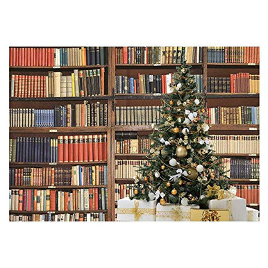 Funnytree 7x5ft Christmas Bookshelf Photography Backdrop Merry Xmas ...
