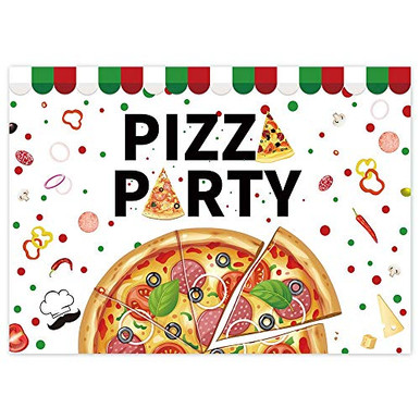 Funnytree Pizza Party Backdrop Cooking Birthday Bday Banner Kids Baby ...
