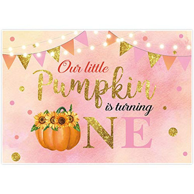 Allenjoy Autumn 7x5ft 1st Birthday Party Backdrop Our Little Pumpkin is ...