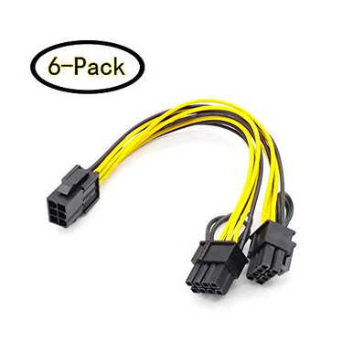 Graphics Card 6 Pin to 8 Pin 6+2 Pin PCIE Adapter Cable, 6-Pack 6 pin ...