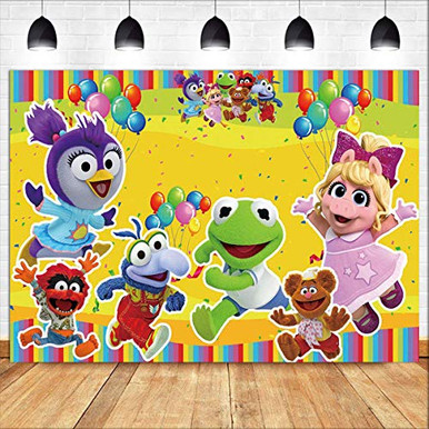 Cartoon Muppet Babies Photography Backdrop Vinyl 7x5ft Yellow Confetti ...