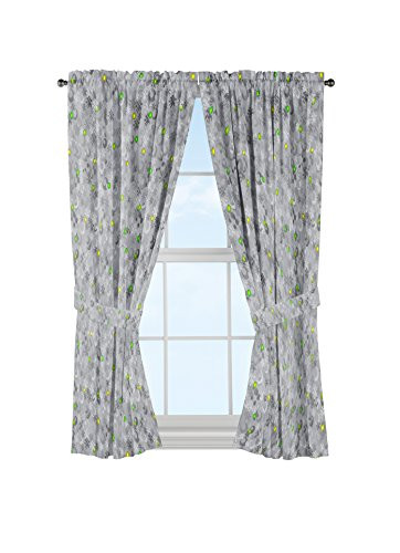 Jay Franco Mojang Minecraft Spawn Gray 4 Piece Curtain Drape Set 2 ...