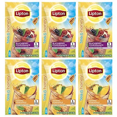 Lipton Tea Honey Iced Green Tea Mix To Go Packets Variety Pack 6 Pack ...