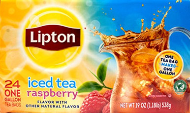Lipton Iced Tea Gallon Size Bags Raspberry Flavor 24 Count 19 Ounces ...