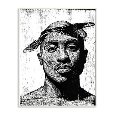 Stupell Industries Tupac West Coast 2Pac Famous People Portrait Art, 10 ...