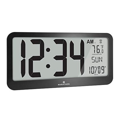 Marathon Slim Jumbo Panoramic Atomic Wall Clock with Date and Indoor ...
