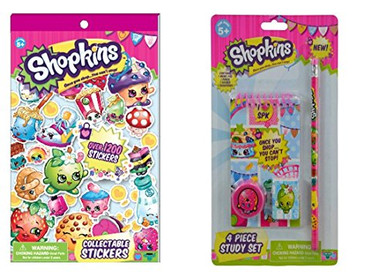 Shopkins Collectible Sticker Book-Over 1200 Stickers & 4 Pieces ...