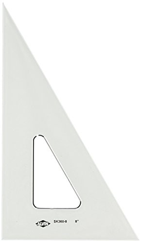 Alvin, SK360-8, 8" Smoke-Tint Triangle Ruler, Math Geometry Tool - 30/ ...