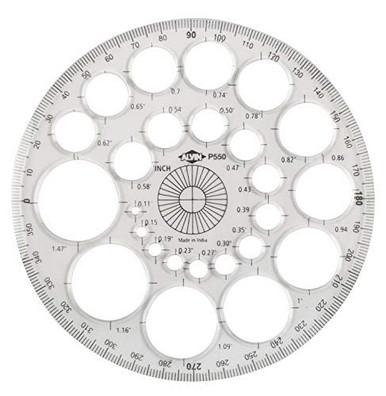 Alvin P550 Protractor 55 Circular 25 Circular Cutouts School or ...