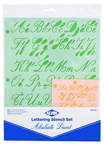 Alvin, 2-Piece Lettering Stencil Template Set, Drawing and Tracing ...