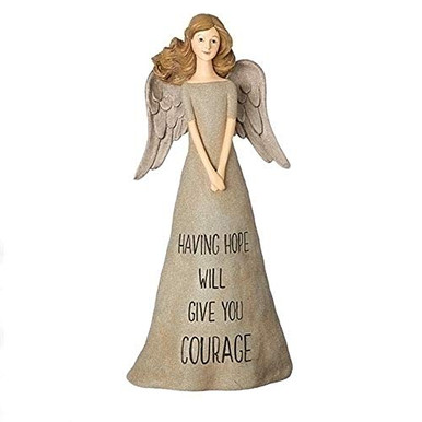 Roman Angel with Verse Having Hope Will Give You Courage, 12 Inches ...