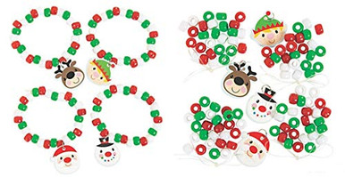 Fun Express Christmas Charm Bracelet Craft Kits 12 Pack Kids Holiday ...