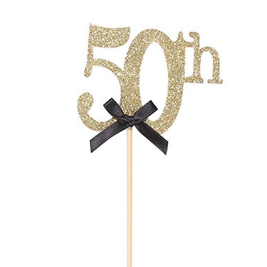 Pack of 10 Gold Glitter 50th Birthday Centerpiece Sticks Number 50 ...