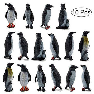 ORZIZRO 16Pcs Plastic Penguin Figurines, Cute Ocean Animal Penguin ...