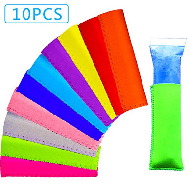 Ice Pop Sleeves 10 Pack Popsicle Holders Bags Original Neoprene Freezer ...