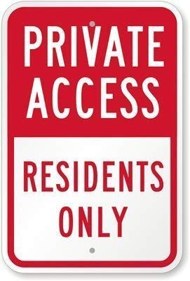 LPOK Metal Sign 8x12 Inches Private Access, Residents Only Sign Metal ...