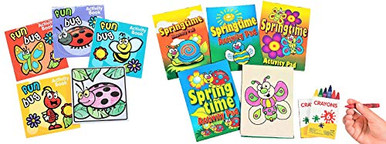 Seasonal Fun Spring Kids Coloring Activity Books Crayons Assortment ...