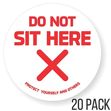 Do not sit here Social distancing Stickers, Chair Decal, 20 Pack (RED ...