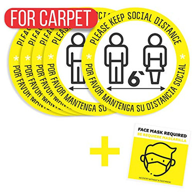 Social distancing Floor Decals for Carpet, Floor Sign 6 feet, Works on ...