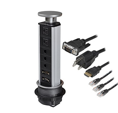 Tabletop Power Data Center Pulling Pop Up Power Socket 2 US Plugs 3 ...