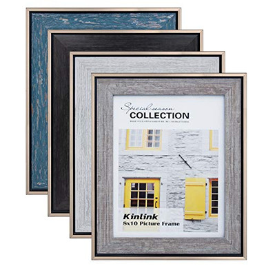 KINLINK Rustic 8x10 Picture Frames - Distressed Farmhouse Frames with ...