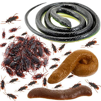 Fake Cockroach Fake Poop Realistic Rubber Snakes 70 Pieces Fake Roach ...