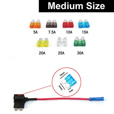 EKYLIN Car Motor ADD Circuit Blade Style Fuse Adapter Cable AddACircuit ...