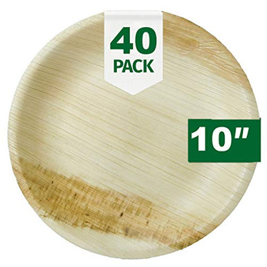 Palm Naki Round Palm Leaf Plates 40 Count Disposable Dinnerware ...