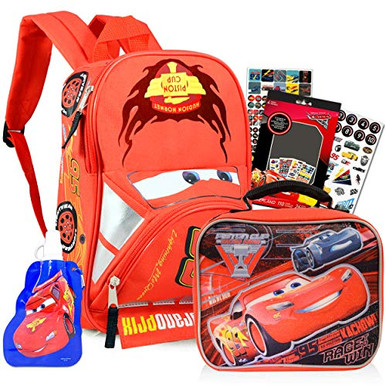 Disney Cars Backpack with Lunch Box for Preschool Toddler Kindergarten ...