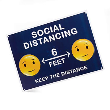 Emoji Social Distancing Sign Made of Tin Metal for Your Wall- Ideal for ...