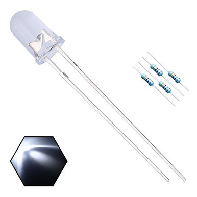 EDGELEC 100pcs 5mm White Blinking LED Diodes 15Hz Flash Single Color ...