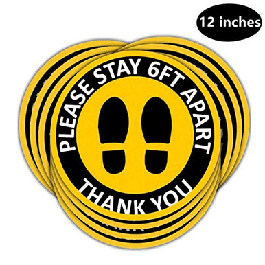 Social Distancing Floor Decals 10 Pack 12 Round Safety Floor Sign ...
