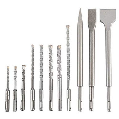 11 Pieces Extra Long SDSplus Chisel Drill Bits Set with 8 Twist Drill ...