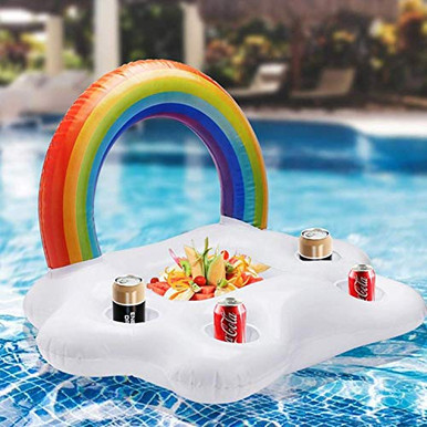 Boxgear Floating Bar for Pool Inflatable Rainbow Cloud Drink Holder ...