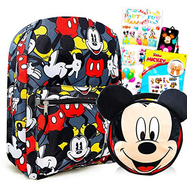 Disney Mickey Mouse School Backpack with Lunch Box Set for Kids Boys ...