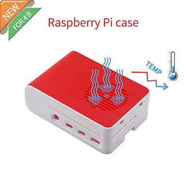 KEYESTUDIO Raspberry Pi 4 Model B RPI4 Case White and Red Simple ...