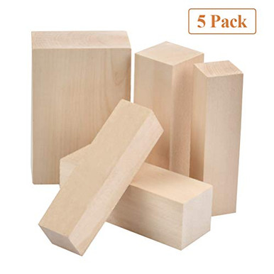 WOWOSS 5 Pack Unfinished Basswood Carving Blocks Kit Large Premium Kiln ...