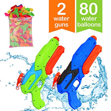 AlohaParty Water Guns Set Fun Water Gun 2Pack for Kids with 80 Water ...