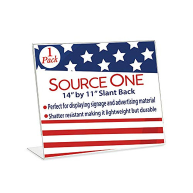Large Sign Holder 14 x 11 Slant Back Landscape Clear Acrylic Signs ...
