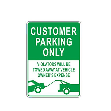 ALEKO WSN05 Aluminum Customer Parking Only Sign Metal Signs with Tow ...