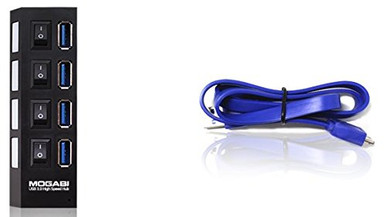 MOGABI 4-Port USB 3.1 Super Hub with Individual Power Switches and LEDs ...