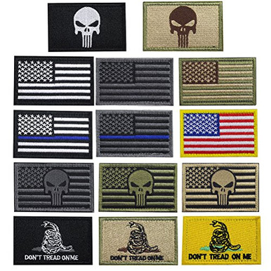 Creatrill Bundle 14 Pieces USA Flag Patch Thin Blue Line Tactical ...