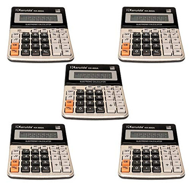Karuida Bulk Calculators (5 Pack) Dual Power 8 Digit Large Display ...